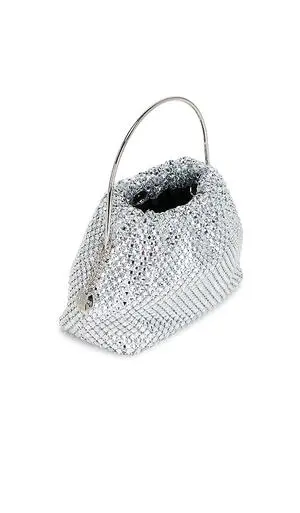 OLGA BERG Whitney Crystal Top Handle Bag In Metallic