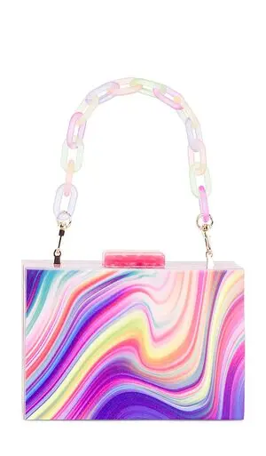 OLGA BERG Dorothy Swirl Print Box Clutch