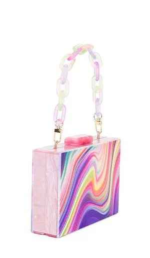 OLGA BERG Dorothy Swirl Print Box Clutch