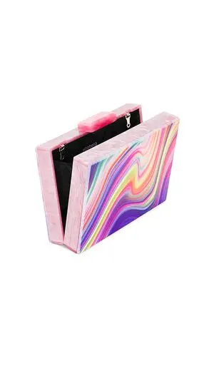 OLGA BERG Dorothy Swirl Print Box Clutch