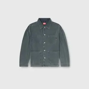 DIESEL® Diesel Unisex Denim Utility Jacket With Embroidered Detail Grey