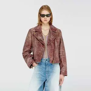DIESEL® Leather Biker Jacket - Red