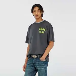 DIESEL® Cotton T-shirt With Flock Graphic