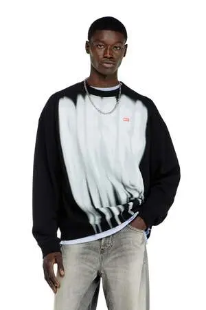 DIESEL® Cotton Sweatshirt With Graphic Print