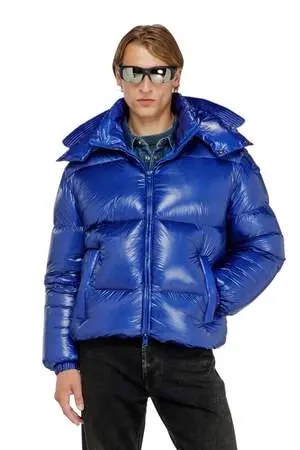 DIESEL® Down Puffer Jacket With Detachable Hood - Blue