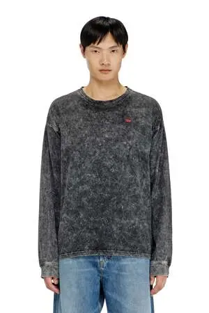 DIESEL® Long Sleeve Top With Treated Effect - Grey