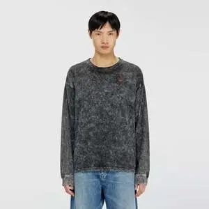 DIESEL® Long Sleeve Top With Treated Effect - Grey
