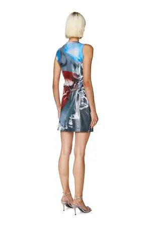 DIESEL® Mini Dress With Close-up Face Print