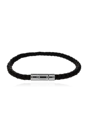 TOM FORD Braided Leather Bracelet - Black