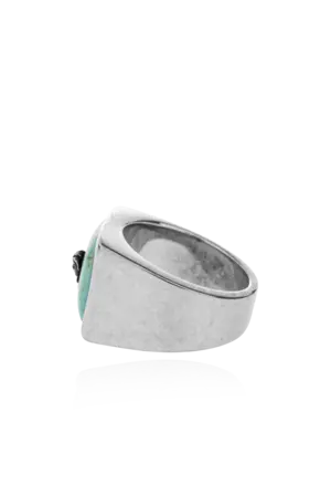 Versace Signet Ring With Stone