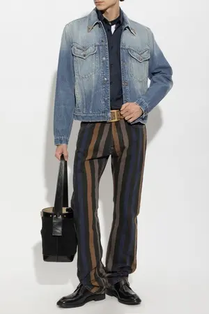 Versace Denim Shirt With Appliqués