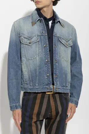 Versace Denim Shirt With Appliqués