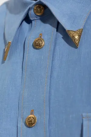 Versace Linen Shirt With Pockets