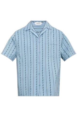 Versace Shirt With Greek Pattern - Blue