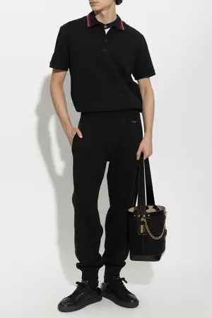 Versace Cotton Pants With Cuffed Legs