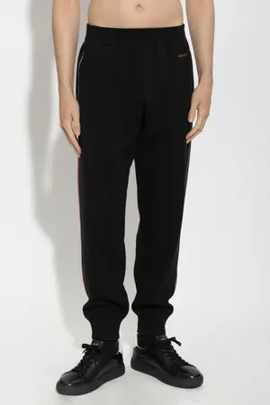 Versace Cotton Pants With Cuffed Legs