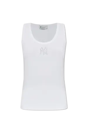 SPORTY & RICH 47 New York Yankees Rhinestone Tank Top - White