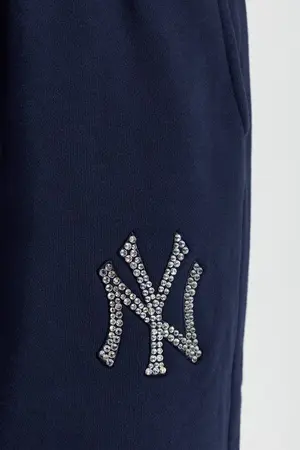 SPORTY & RICH X New York Yankees Crystal Logo Track Pants - Navy Blue