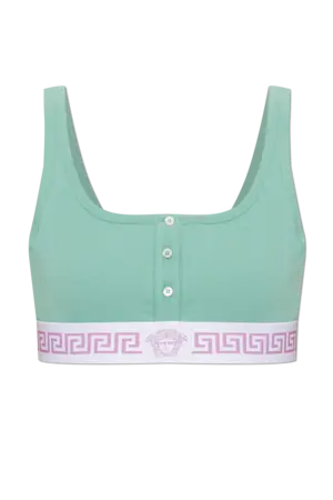 Versace Cotton Logo Bra - Green