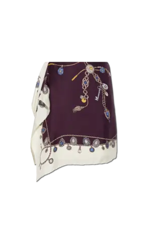Versace Silk Skirt With "stolen Jewels" Print