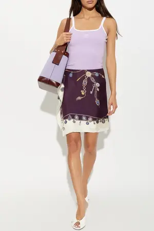 Versace Silk Skirt With "stolen Jewels" Print