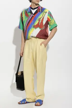 Versace Silk Shirt With "formula 6" Print