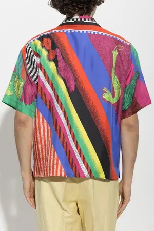 Versace Silk Shirt With "formula 6" Print