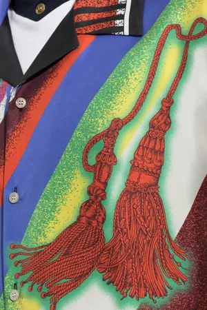 Versace Silk Shirt With "formula 6" Print