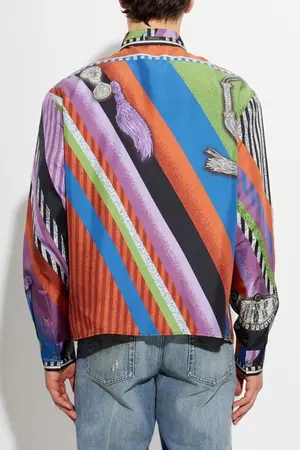 Versace Silk Shirt With "formula 6" Print