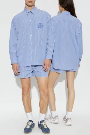 SPORTY & RICH Royal Holiday' Collection Striped Cotton Shorts