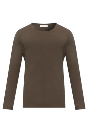 LEMAIRE Ribbed Long Sleeve Top - Brown