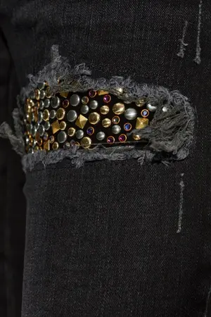 Amiri Jeans With Shimmering Appliqués
