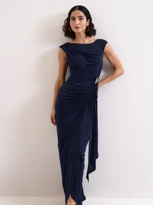 PHASE EIGHT Donna Ruched Maxi Dress - Navy