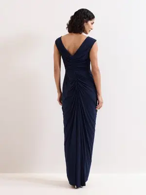 PHASE EIGHT Donna Ruched Maxi Dress - Navy