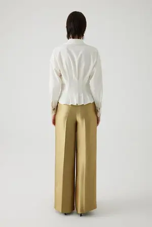 EXQUISE Agustin Cotton Shirt With V-neck And Long Sleeves