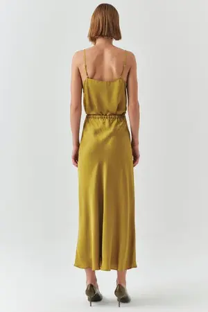 EXQUISE Lace Trim V-neck Camisole - Lime