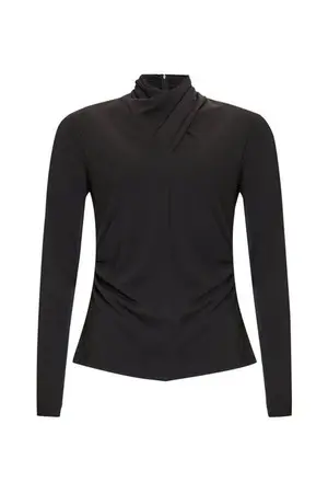 EXQUISE Paola Drape Neck Blouse