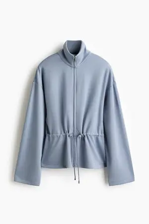 H&M Drawstring-detail Zip-through Sweatshirt
