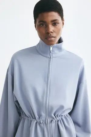 H&M Drawstring-detail Zip-through Sweatshirt