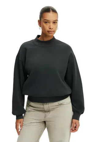COTTON ON Mock Neck Sweatshirt - Shadowstone