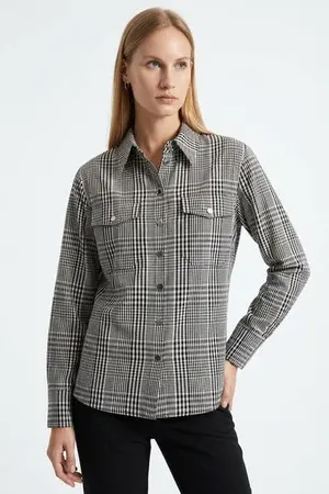 EXQUISE Hayley Long-sleeve Shirt - Black Striped