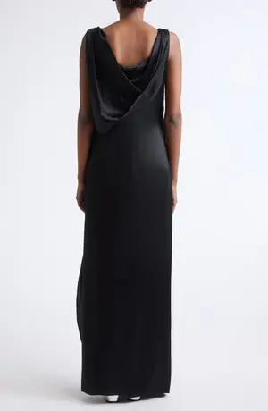 MAISON MARGIELA Draped Satin Gown - Black