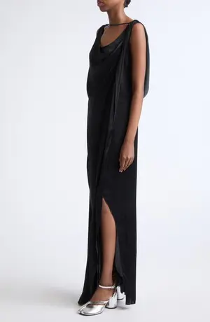 MAISON MARGIELA Draped Satin Gown - Black