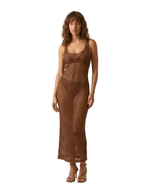 ALEXIA ADMOR Sorelle Crochet Scoopneck Maxi Dress