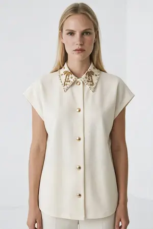 EXQUISE Laila Shirt - Ecru