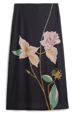 Desigual Floral Print Jersey Maxi Skirt
