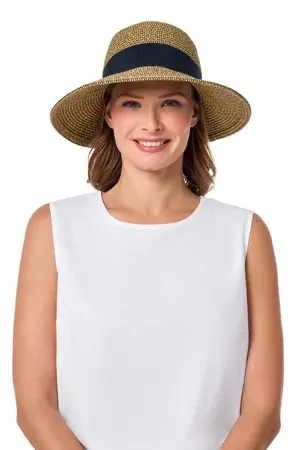 Coolibar Asymmetrical Sun Hat With Ribbon Detail - Natural