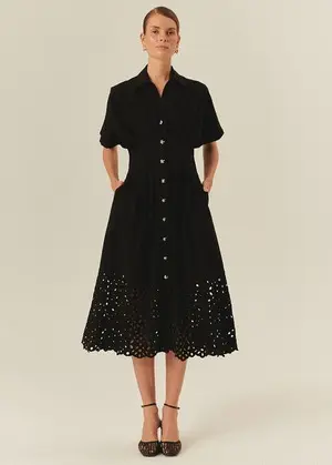 EXQUISE Vera Midi Dress - Black