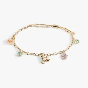 ALEX AND ANI Hummingbird Multicharm Adjustable Anklet