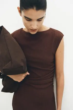H&m Cap-sleeved Crinkled Dress